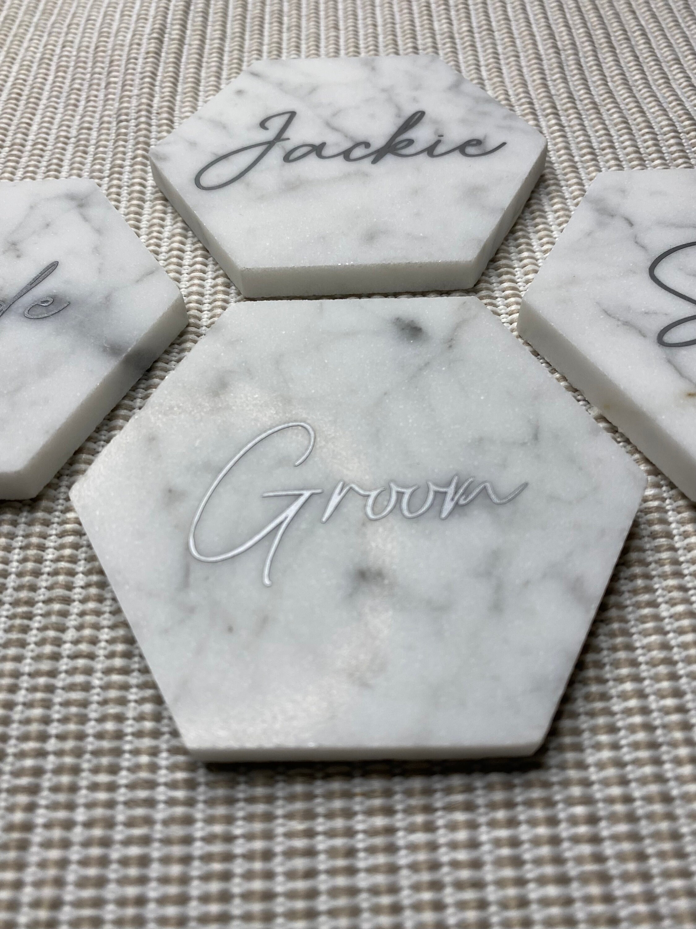 3 Inch - Personalized Marble Place Card Weddinng Favor Table Card - Etsy