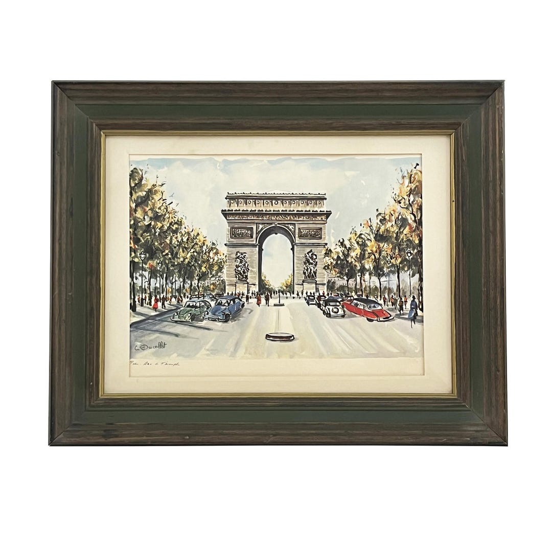 Vintage Arc De Triomphe Print by C. Ducollet - Framed Impressionist ...