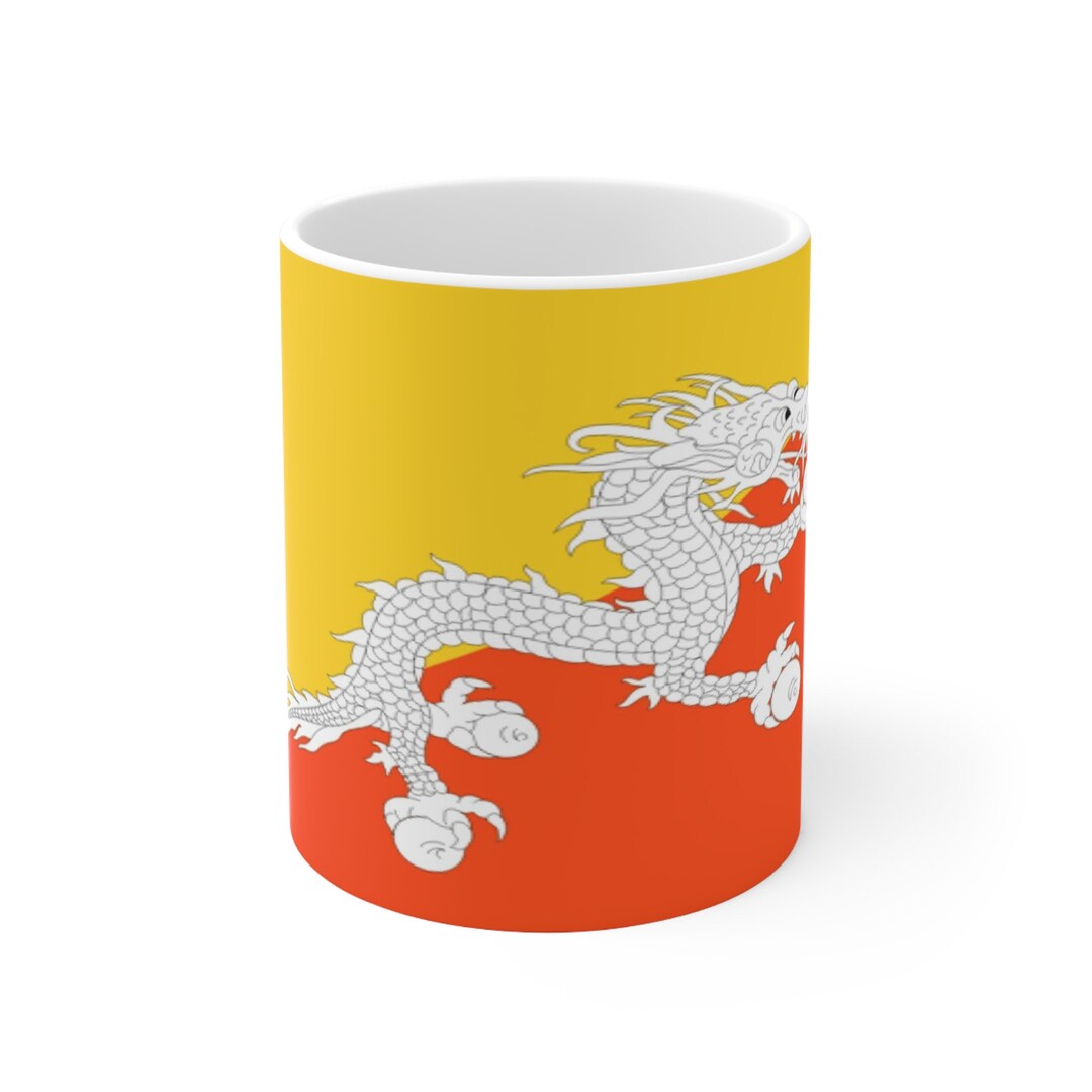 Bhutan Flag 11oz Ceramic Mug, Bhutan Flag, Bhutan Mug - Etsy