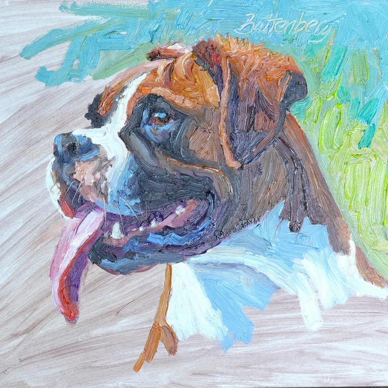 Boxer Portrait - Etsy