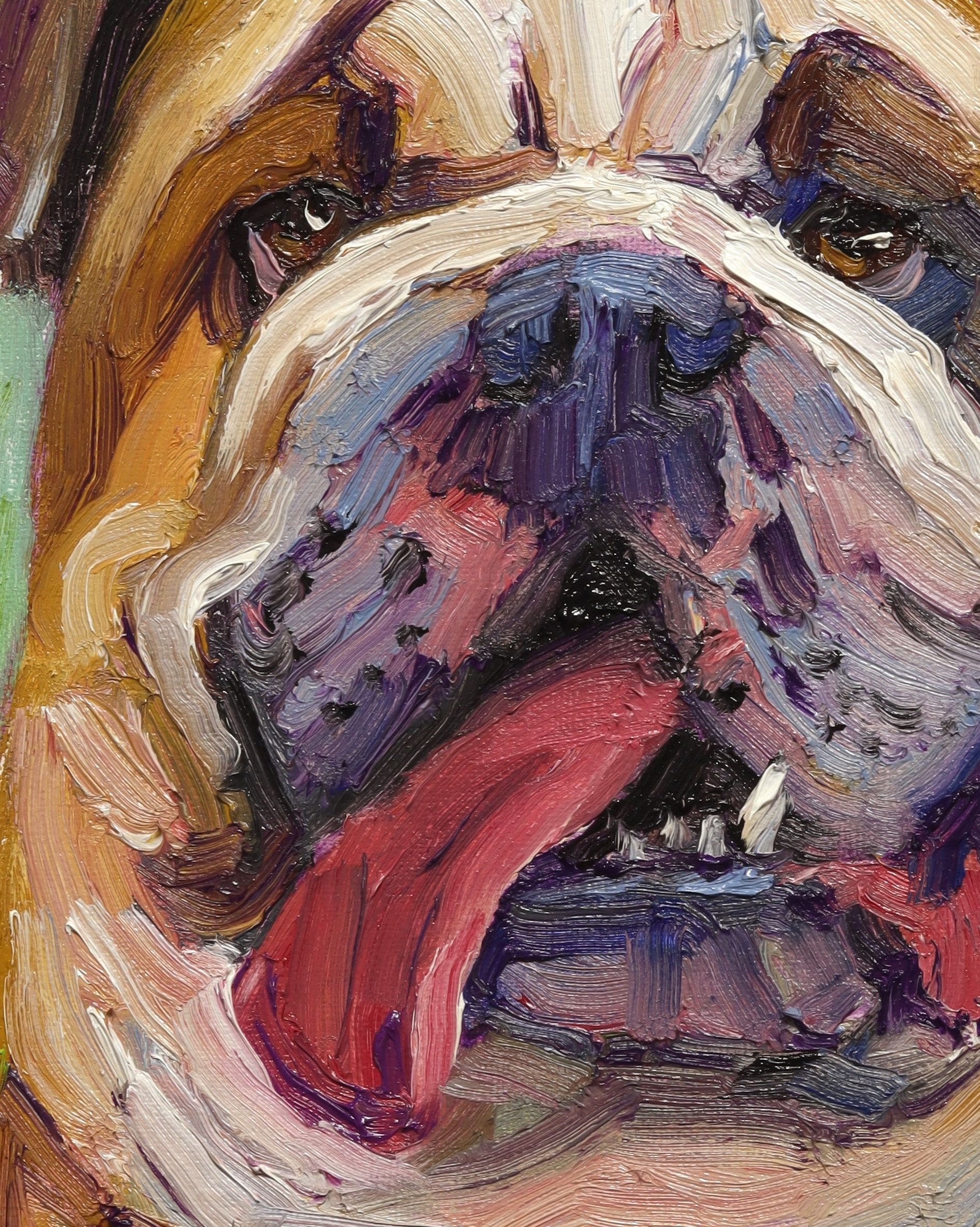 English Bulldog, Original Oil, Dog Portrait, Wall Decor, Hand Painted ...