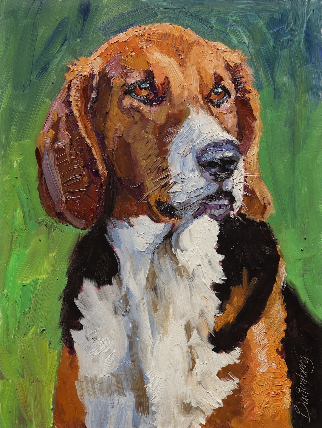 Custom Pet Portrait | Dog Oil Portrait | Dog Art Pet Commission ...