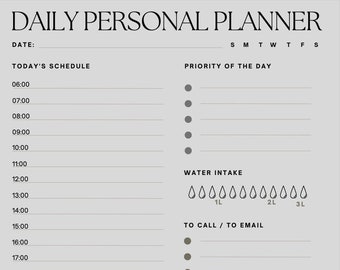 Daily Personal Planner - Etsy