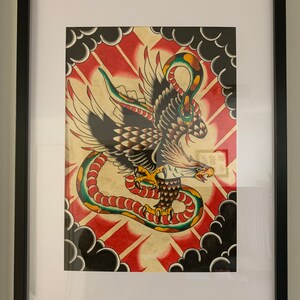 Traditional Tattoo Flash Eagle Old School Print - Etsy