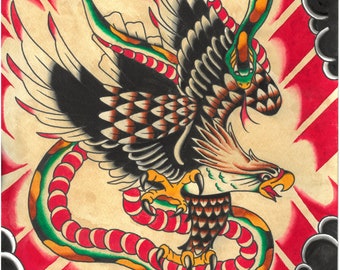 Traditional Tattoo Flash Eagle Old School - Etsy