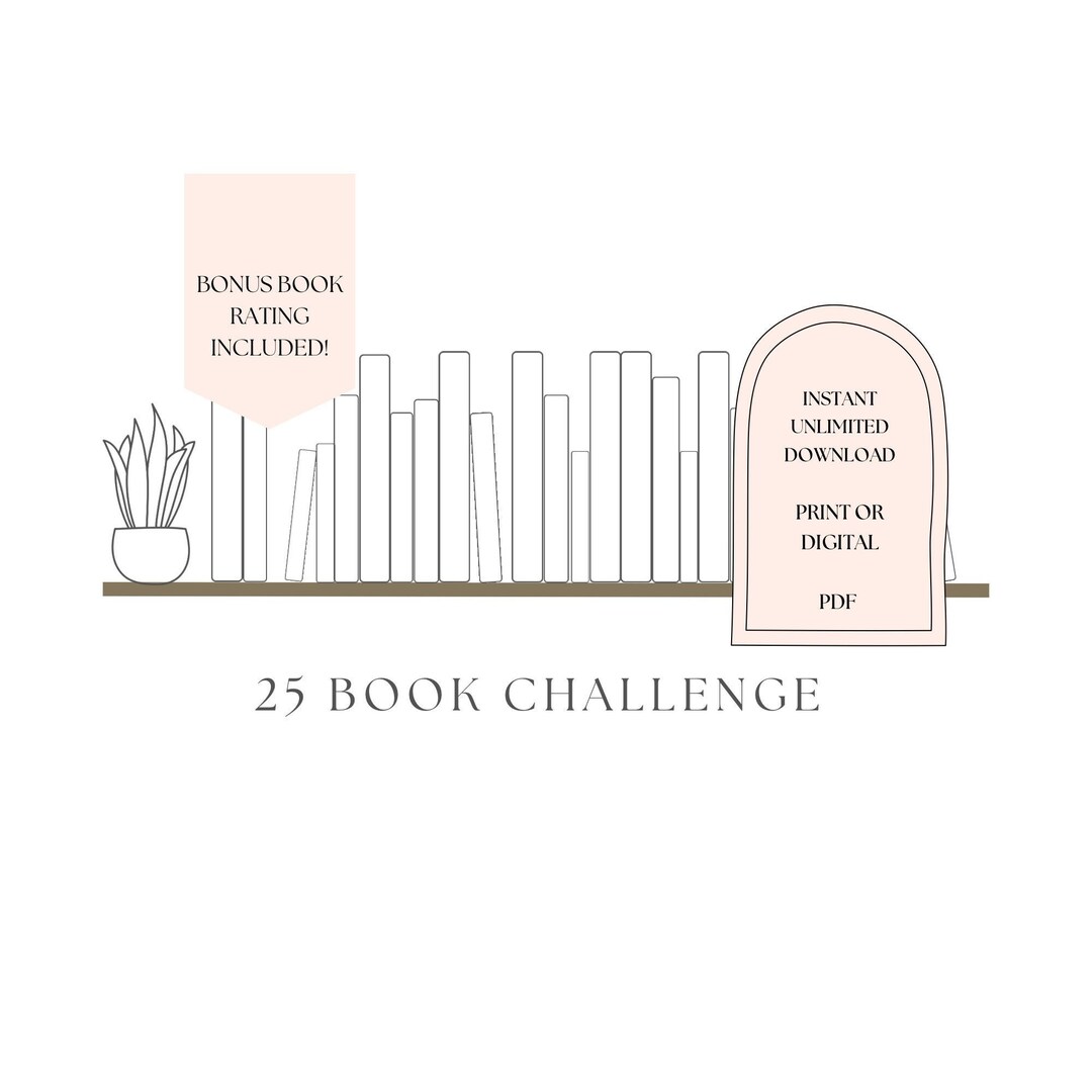 25 BOOK CHALLENGE Reading Log Book List Reading Diary Bookshelf Book ...