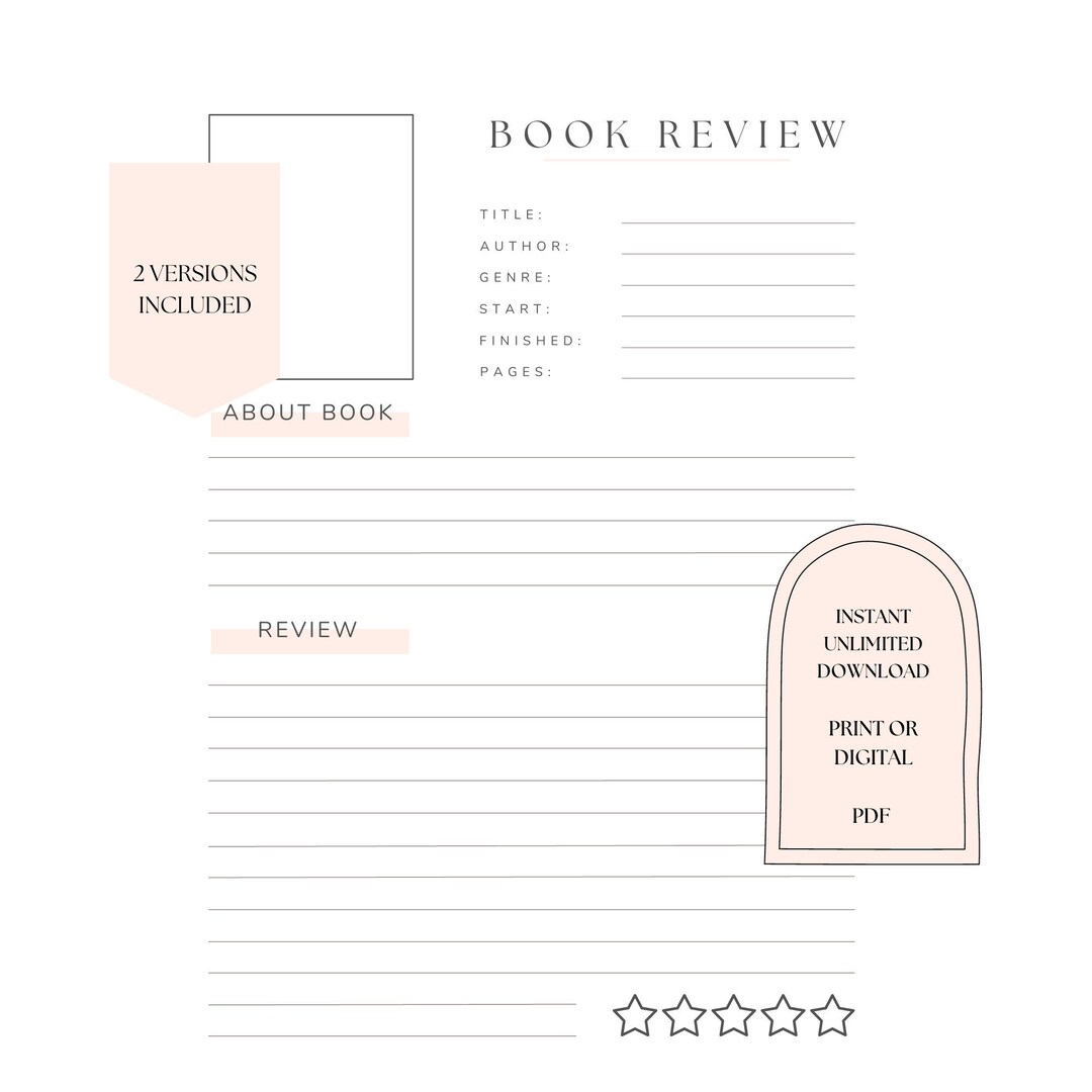 BOOK REVIEW Diary Reading Log Novel Review Book Rating Book Lover Book ...