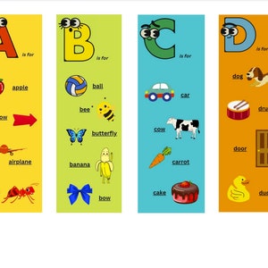 Alphabet Bookmarks for Kids - Etsy