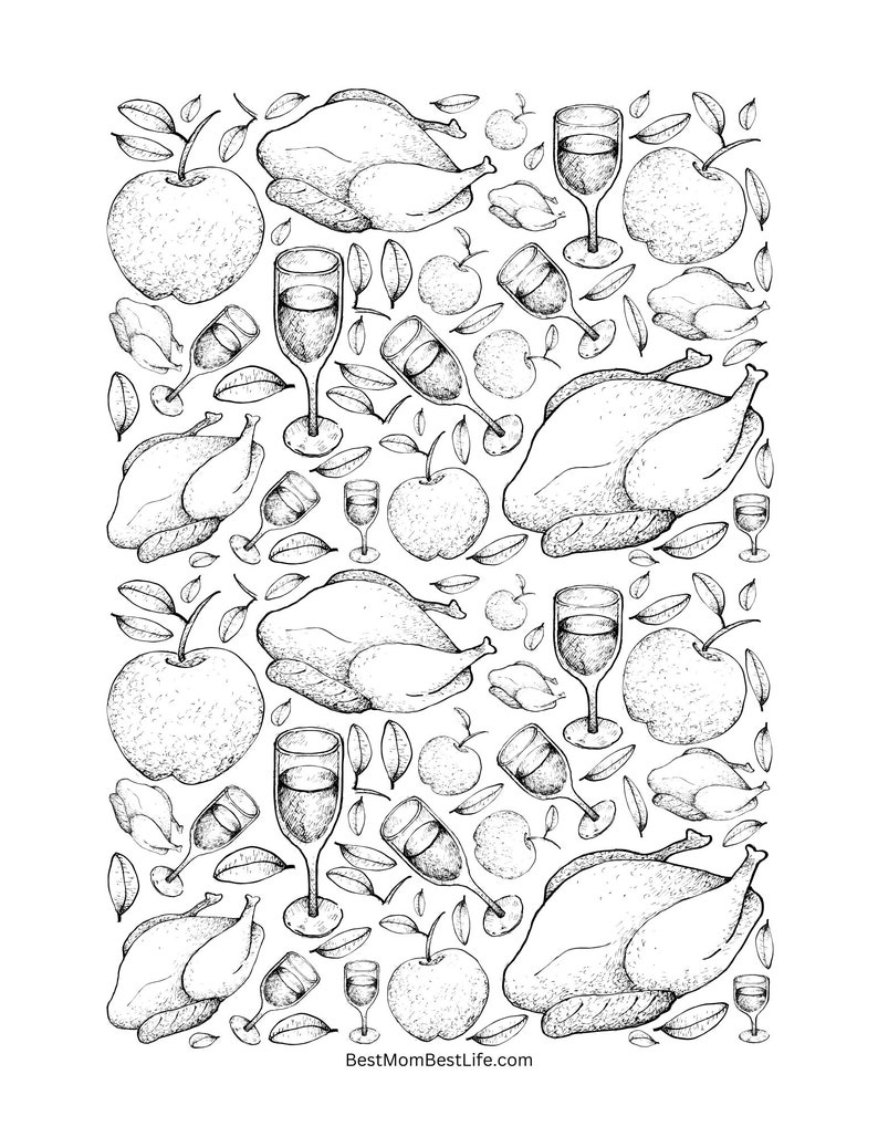 Thanksgiving Coloring Pages for Teens and Adults - Etsy