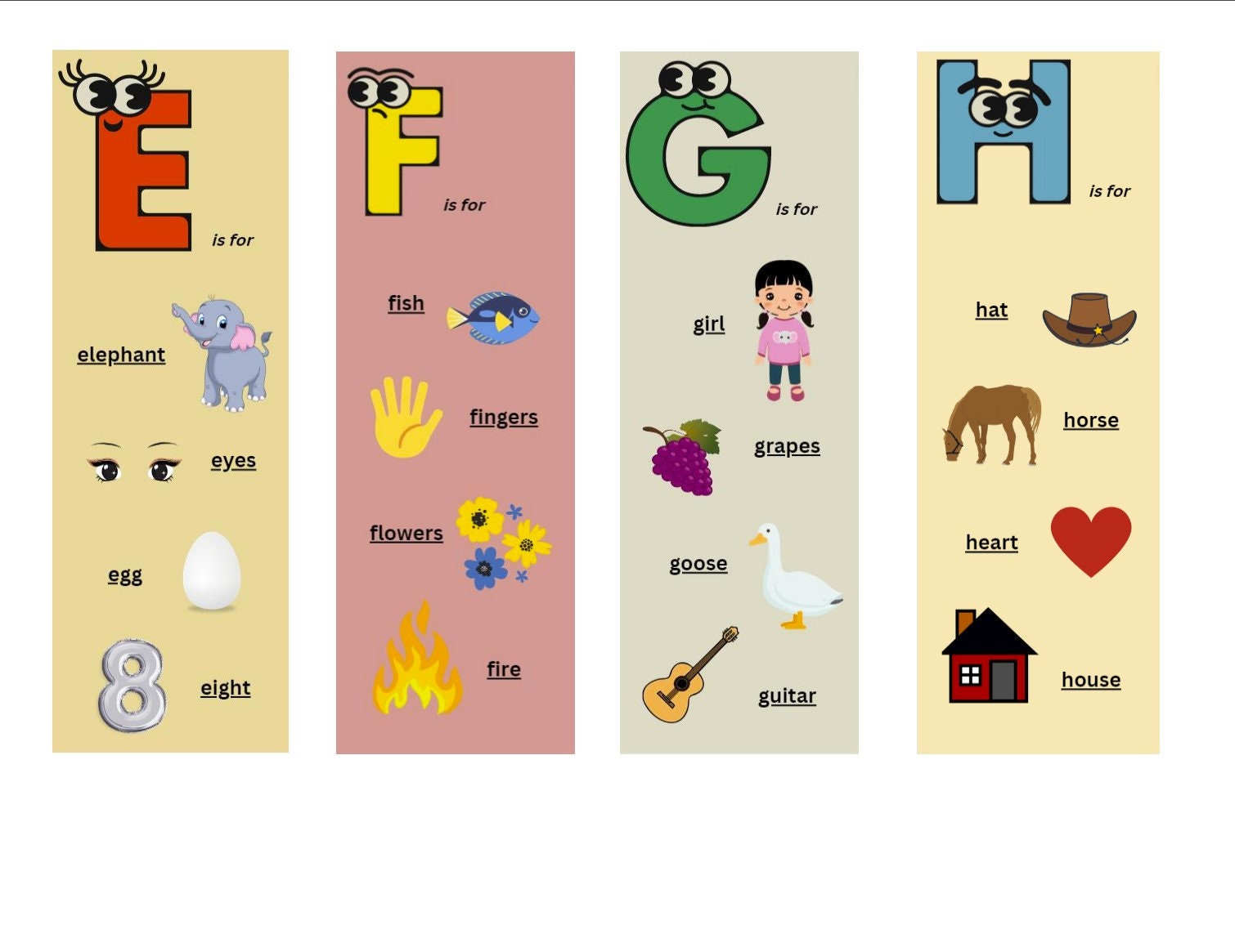 Alphabet Bookmarks for Kids - Etsy