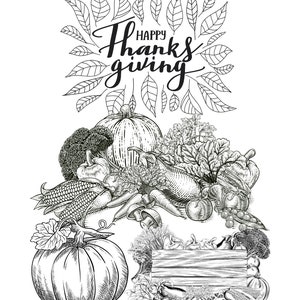 Thanksgiving Coloring Pages for Teens and Adults - Etsy