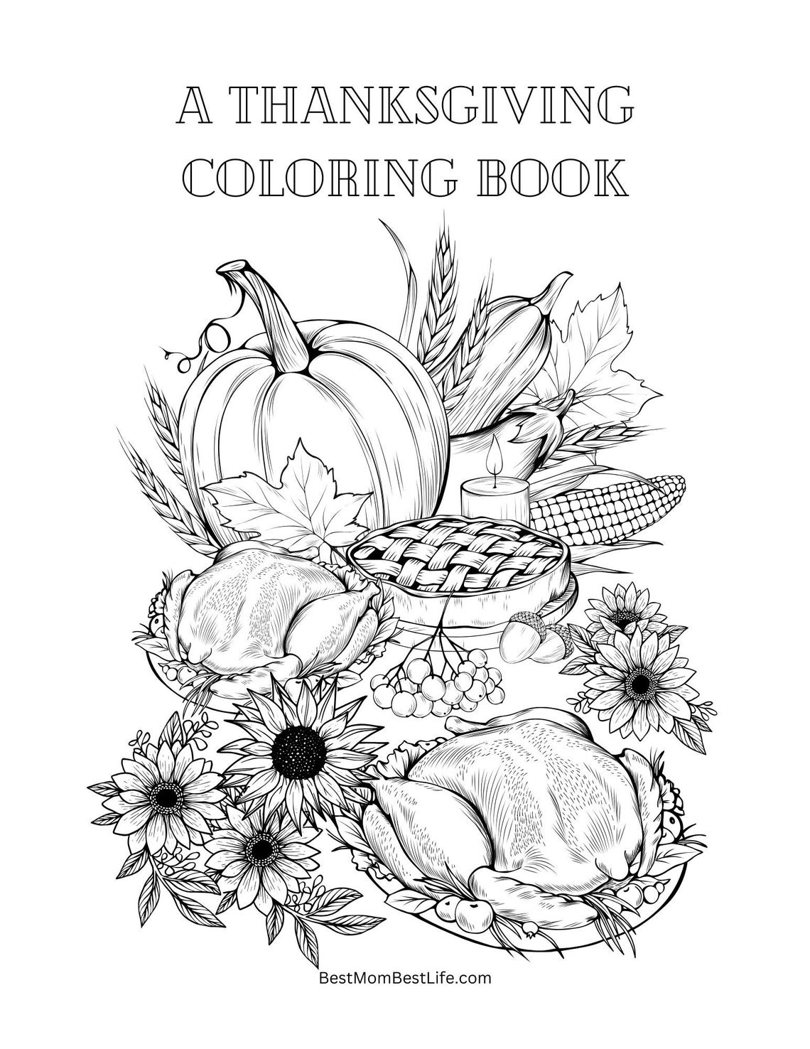 Thanksgiving Coloring Pages for Teens and Adults - Etsy
