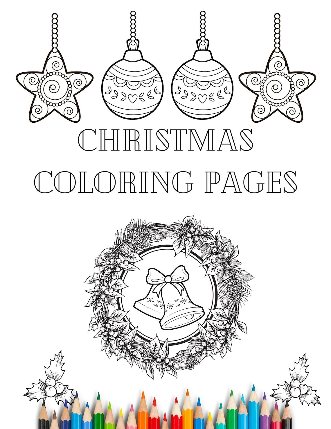 Christmas Coloring Pages for Adults and Kids - Etsy
