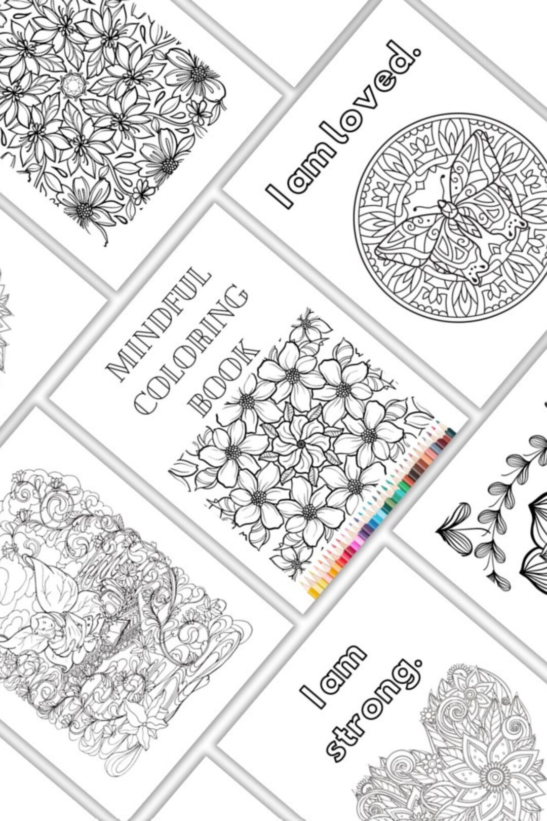 Mindful Coloring Pages for Kids and Adults - Etsy