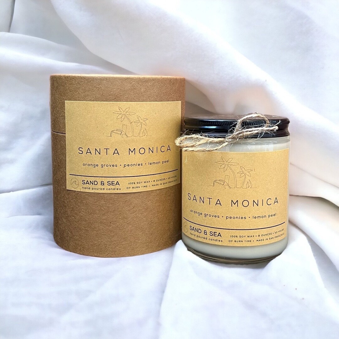 Santa Monica Scented Candle • 100% Soy Wax Handcrafted Small Batch ...