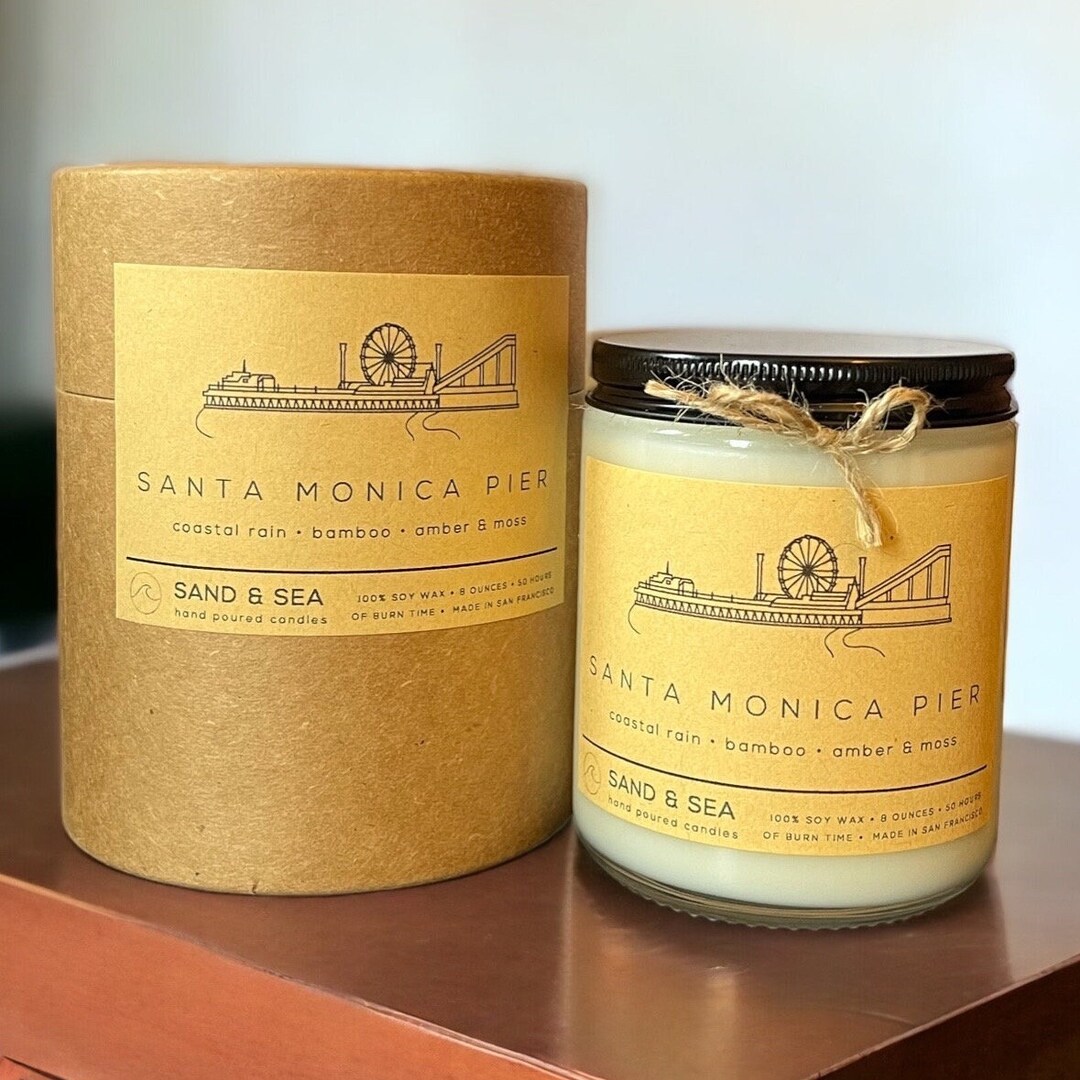 Santa Monica Pier Scented Candle • 100% Soy Wax Handcrafted Small Batch ...
