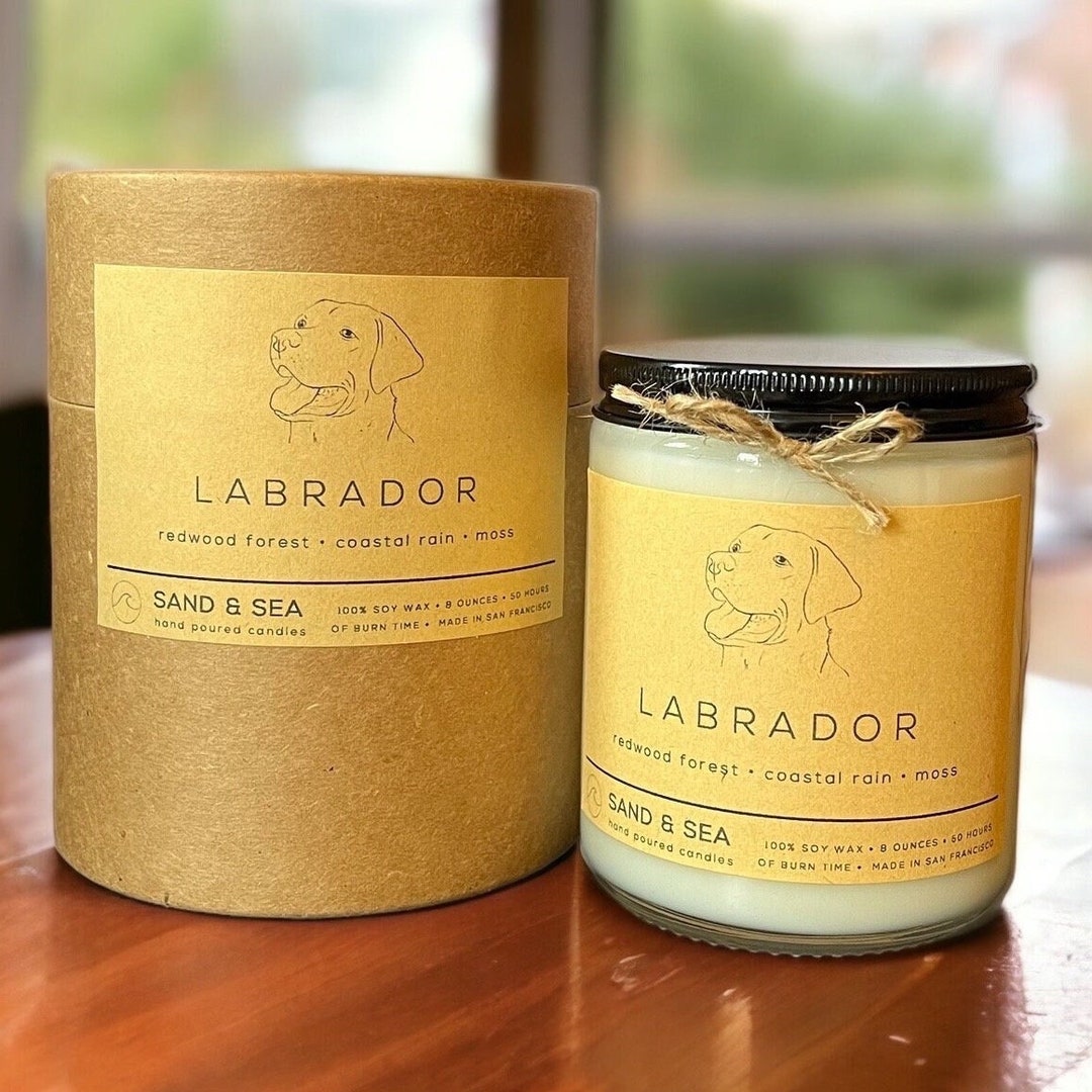 Labrador Dog Scented Candle • 100% Soy Wax Handcrafted Small Batch ...