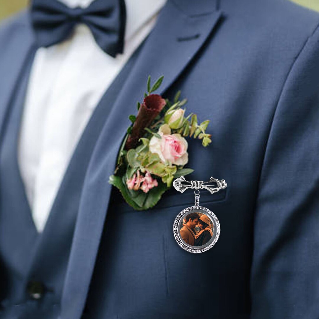 Personalized Gift for Bride, Custom Photo Lapel Pin, Bridal Bouquet ...