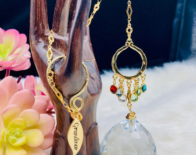 Birthstone Sun Catcher (personalized Name Charm Included) - Etsy