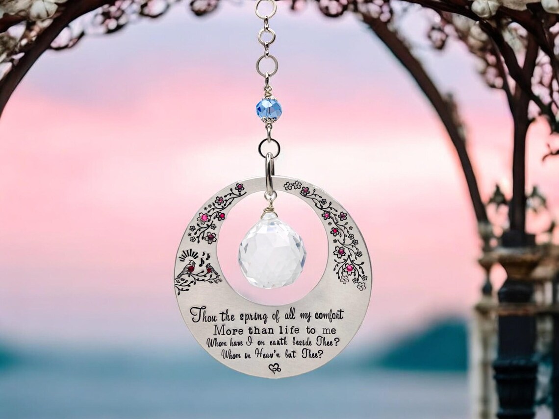 Memorial Sun Catcher With Hymn Verse - Etsy
