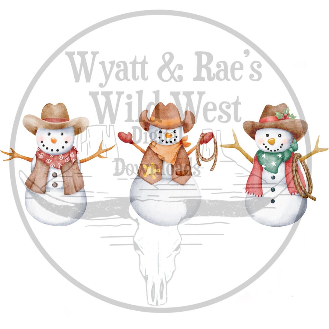 Cowboy Snowman, Winter Png, Christmas, Western Christmas, Snowman ...