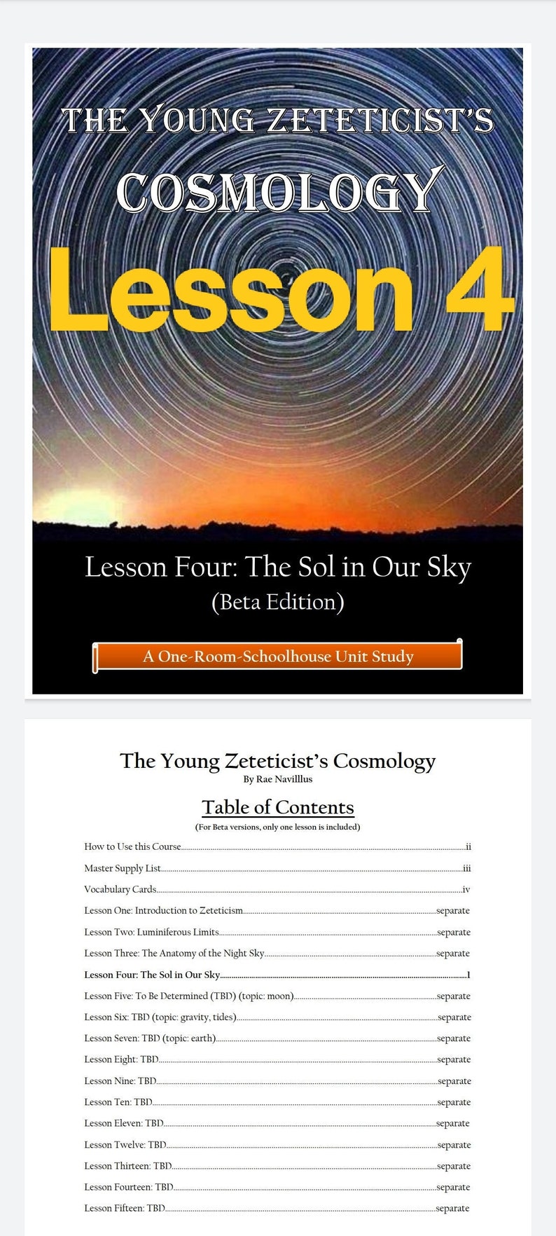 Lesson Four: the Sol in Our Sky beta Edition the Young Zeteticist's ...