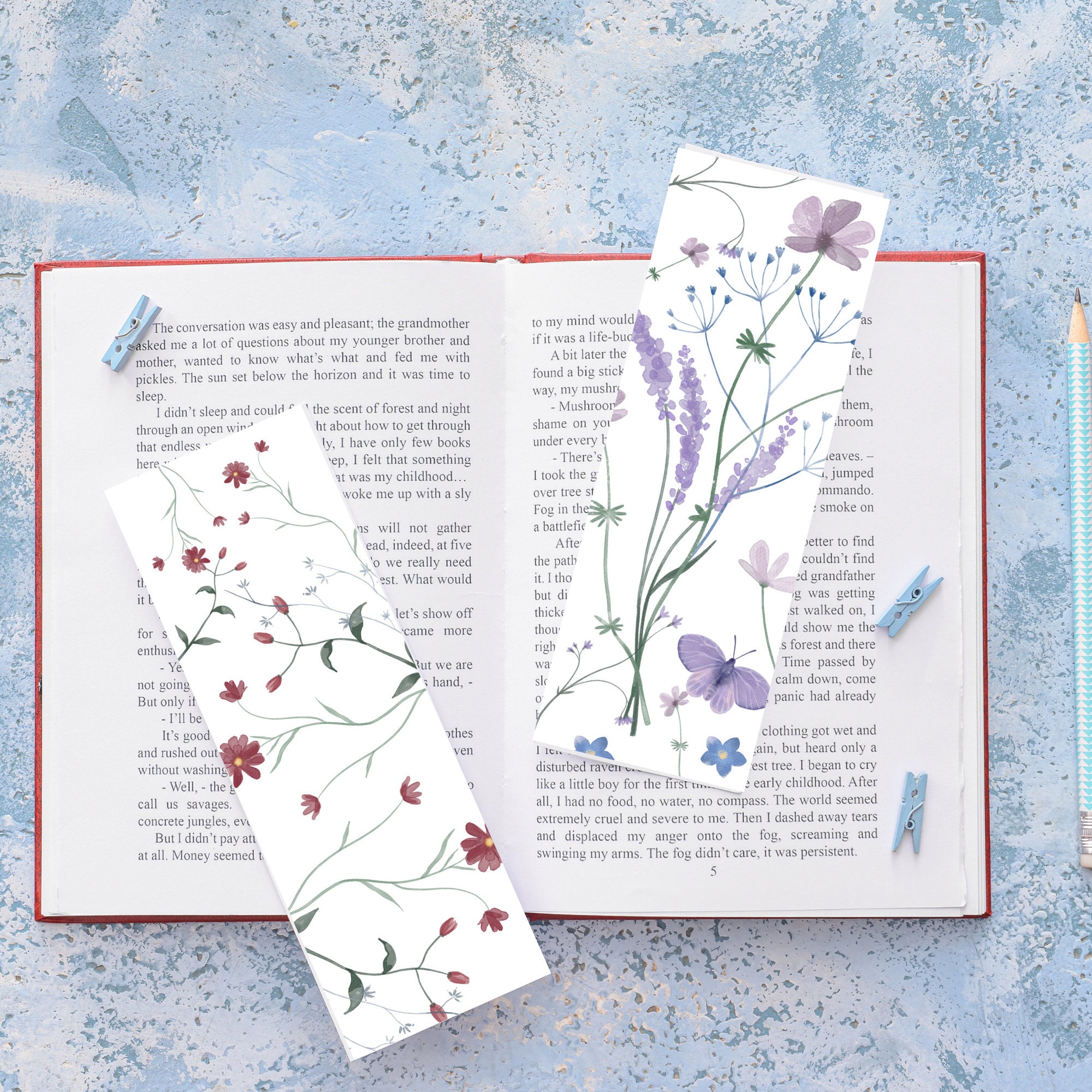 Printable Bookmarks, Digital Download, Bookmark Sets, Wildflowers Print ...
