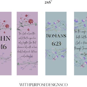 Bible Verse Printable Bookmark Set, Digital Download, Wildflowers Decor ...