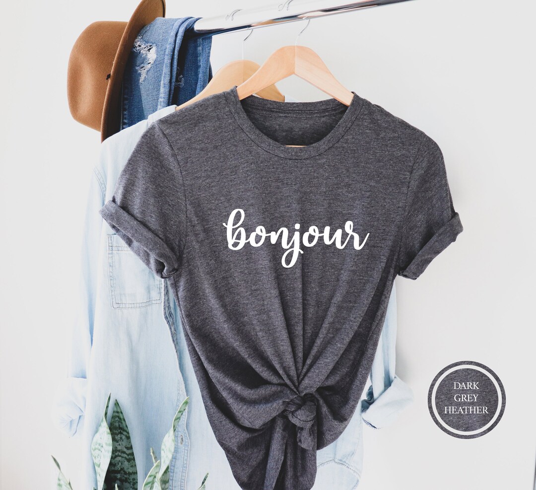 Bonjour T-shirt, French Tee, Paris Shirt, Women's Tee - Etsy