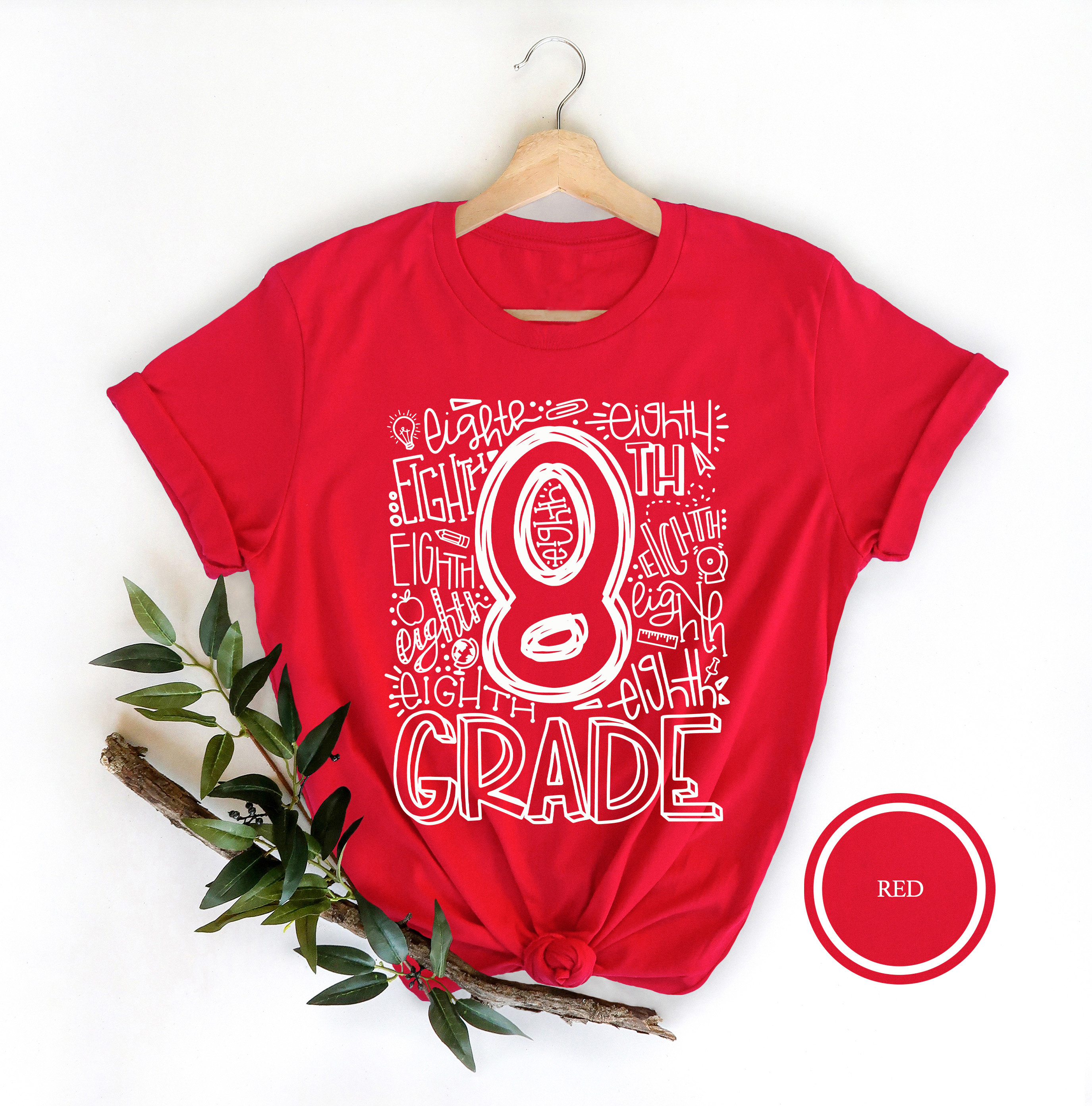 8th Grade Typography T-shirt, Middle School Teacher Tee - Etsy