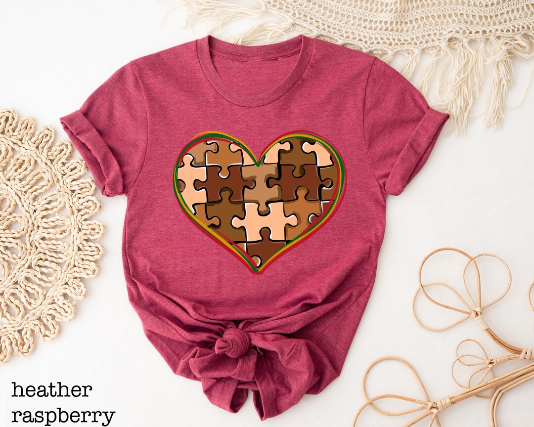 Skin Tones Heart T-shirt, Melanin Skin Tone Heart Shirt, Black History ...