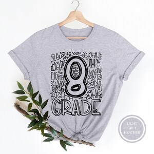 8th Grade Shirt, 8th Grade Typography T-shirt, Eighth Grade Teacher ...