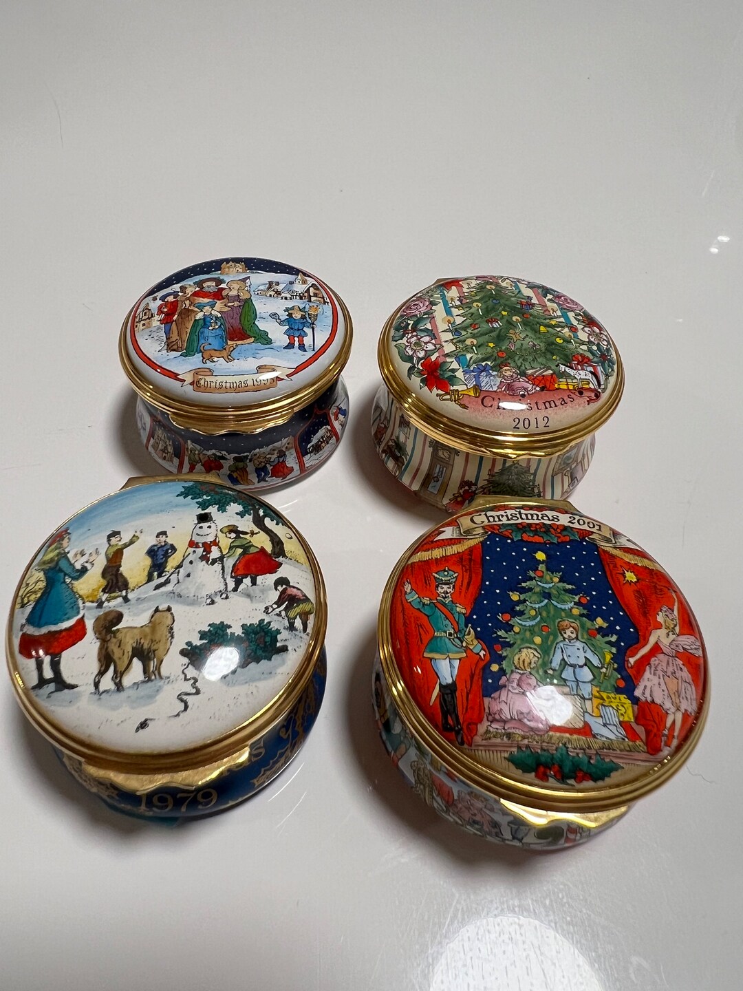 Halcyon Days Enamel CHRISTMAS 4 Box Trinkets - Etsy