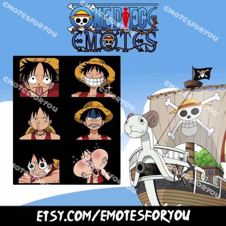 Luffy One Piece Anime Twitch Emotes for Streaming - Etsy