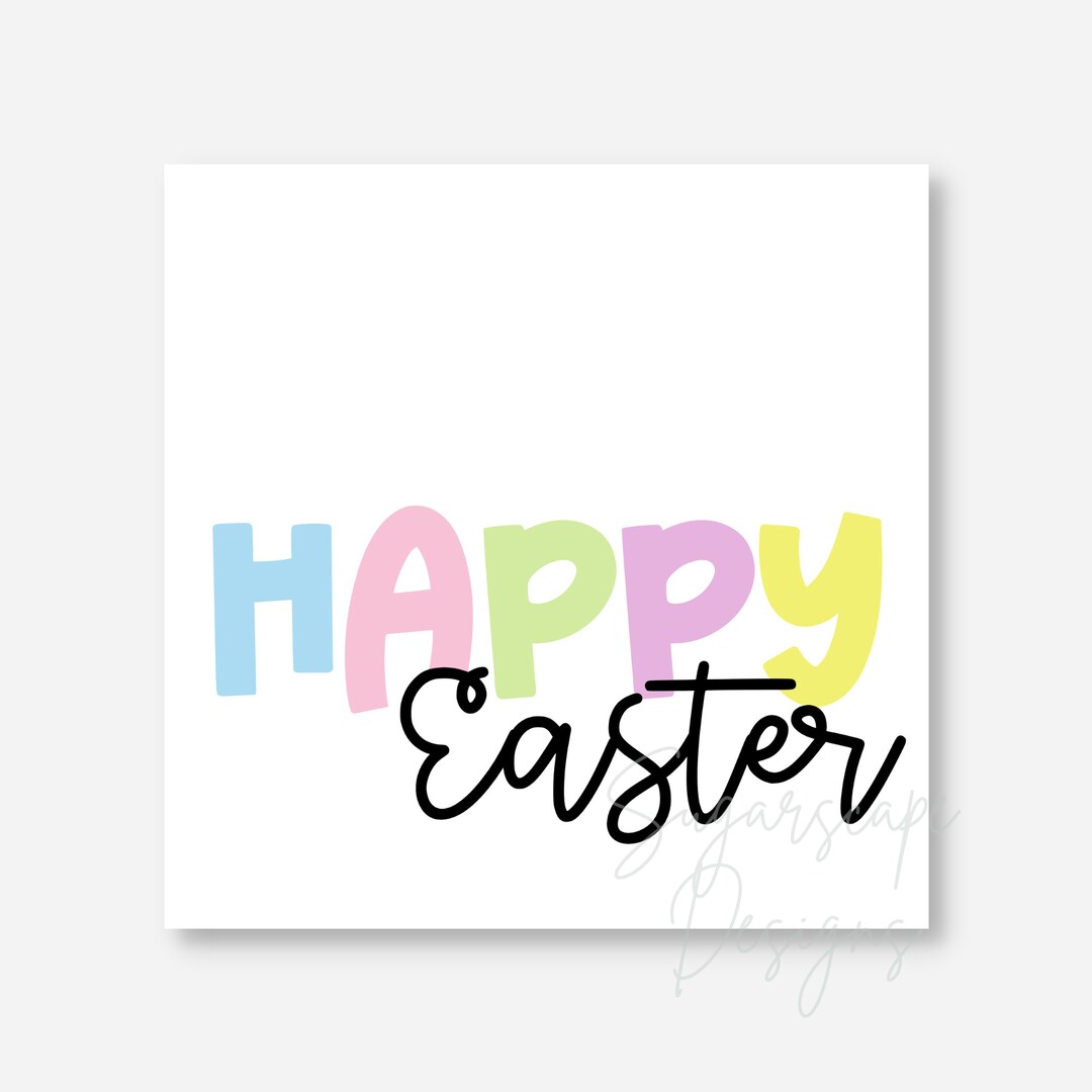 Happy Easter 2x2 INSTANT DIGITAL DOWNL0AD Tag - Etsy