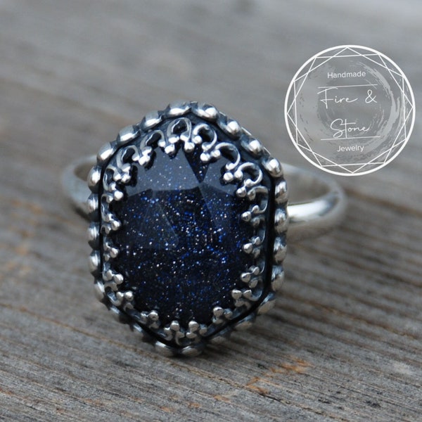 Amazonite Ring, Handmade With Sterling Silver and a Diamond Shaped ...