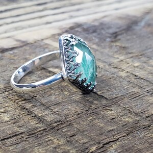 Amazonite Ring, Handmade With Sterling Silver and a Diamond Shaped ...