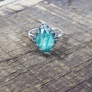 Amazonite Ring, Handmade With Sterling Silver and a Diamond Shaped ...