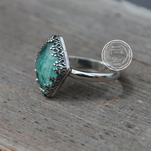 Amazonite Ring, Handmade With Sterling Silver and a Diamond Shaped ...