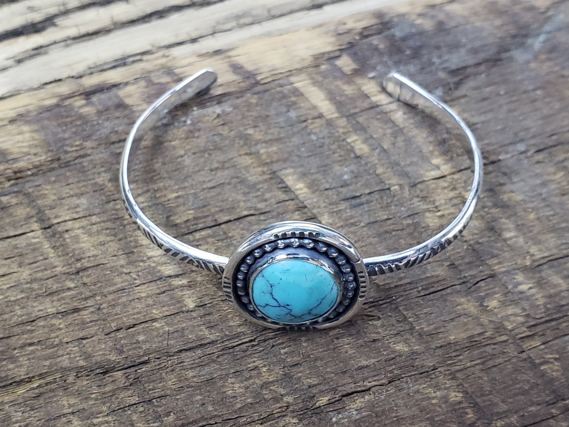 Turquoise Sterling Silver Cuff Bracelet - Etsy