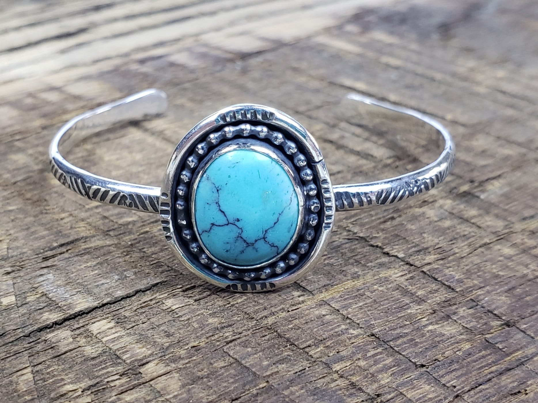 Turquoise Sterling Silver Cuff Bracelet - Etsy