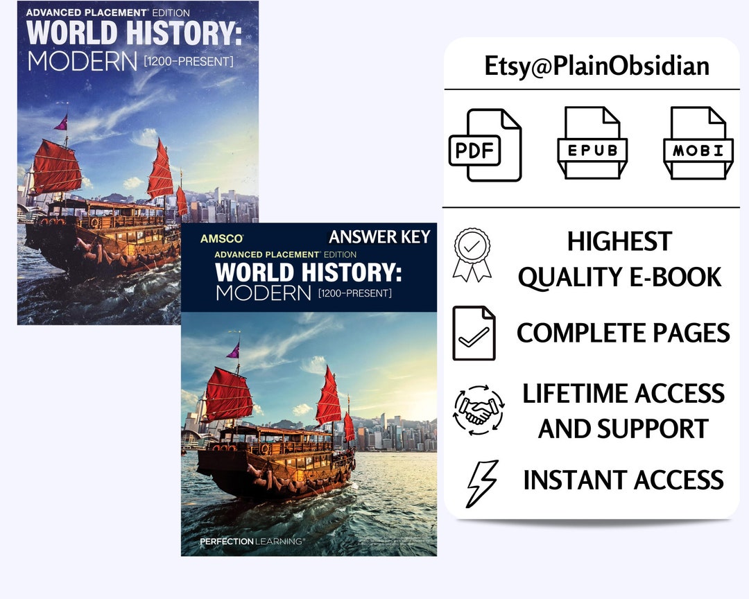 Set of 2 AMSCO Advanced Placement World History Modern Ebook and Answer ...