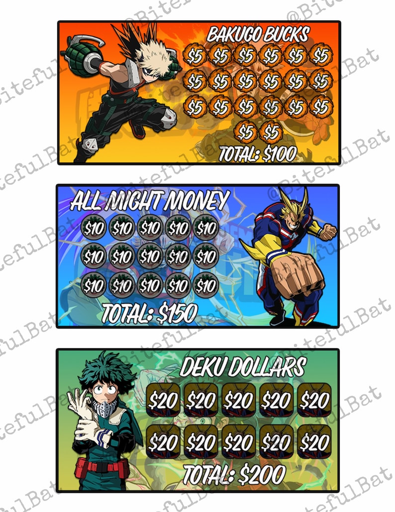 My Hero Academia Savings Challenge, Cash Savings Challenge, Digital ...