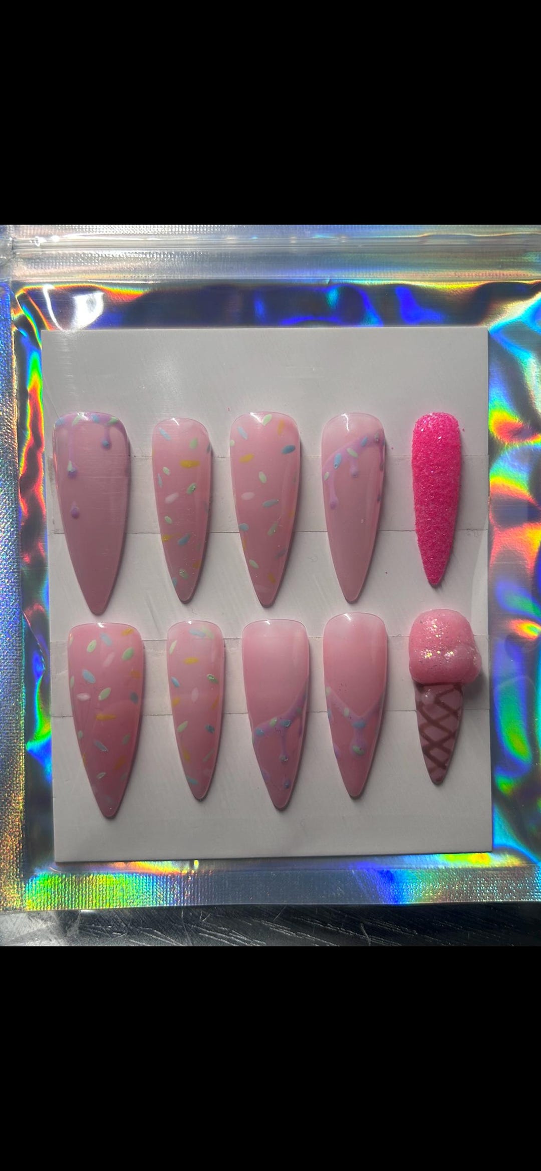 Ice Cream Cone Press on Nails - Etsy