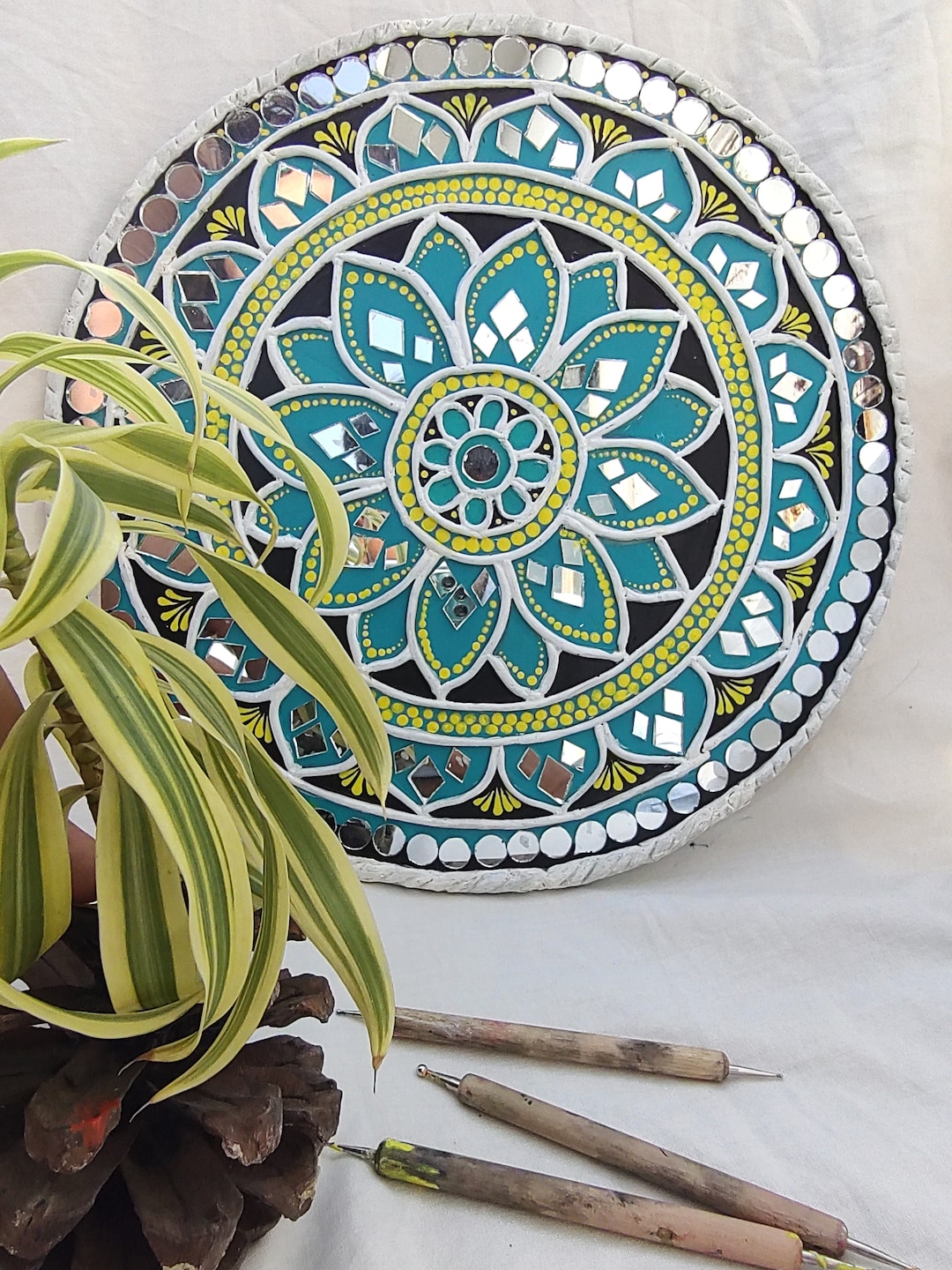 Lippan Art Dotted Mandala Art Home Décor Fridge Magnets Handmade ...