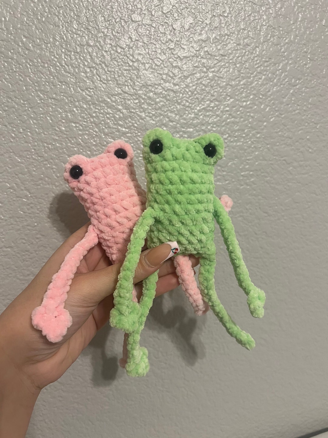 Crochet Amigurumi Leggy Frog Pink Frog Green Frog Crochet Long Leg Frog ...