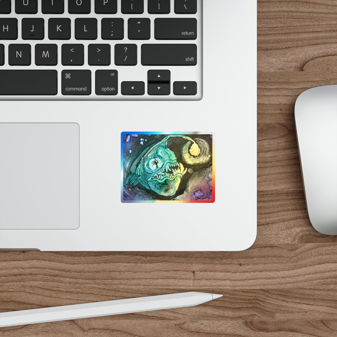 Holographic Angler Fish Sticker - Etsy