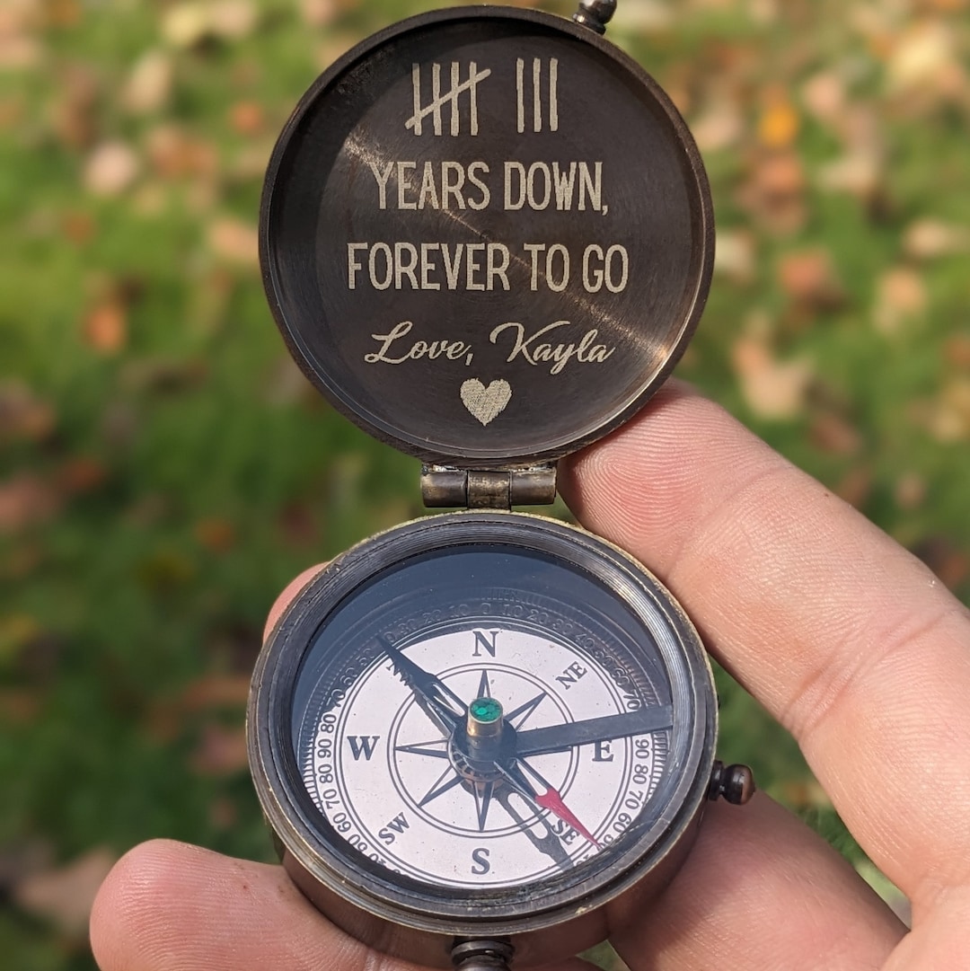 Anniversary Gift for Him, Gifts for Boyfriend, Personalized Compass ...