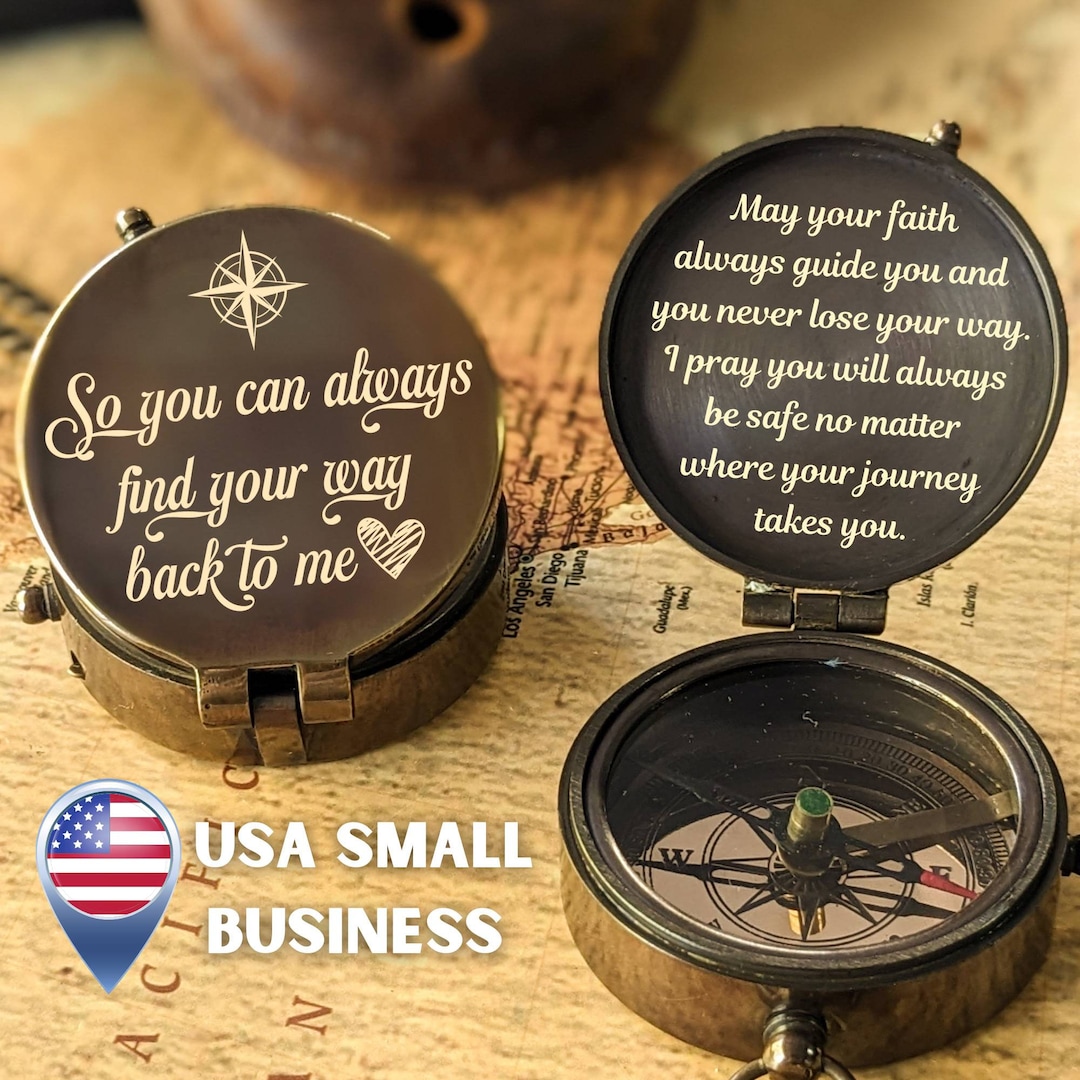 Gift for Him Boyfriend, Personalized Compass, Unique Gift, Christmas ...