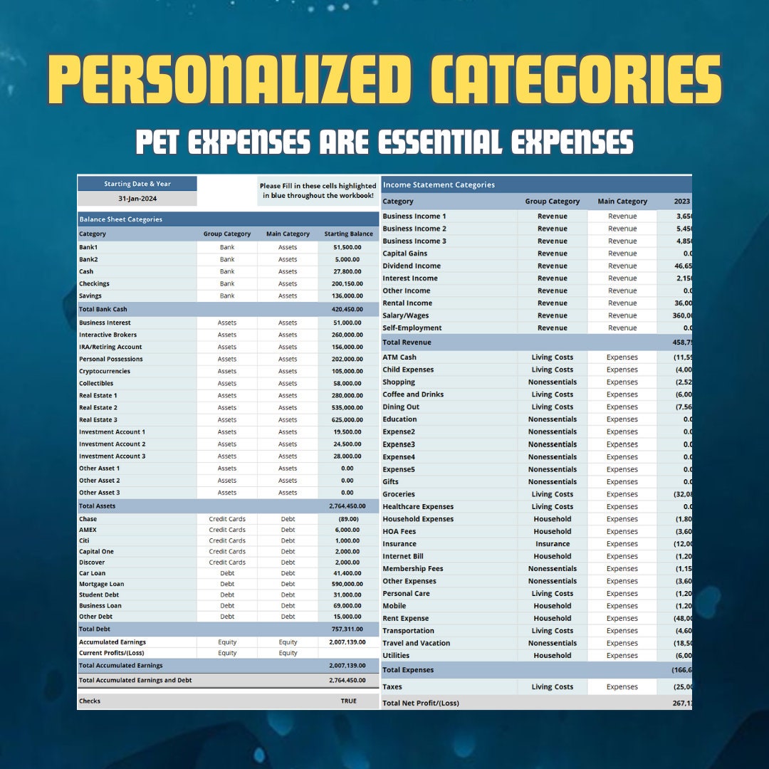 2024 Simple Income and Expense Tracker, Consolidate Bank Accounts and ...